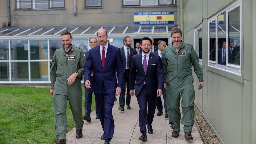 Crown Prince and Prince William Visit Royal Air Force Benson B...