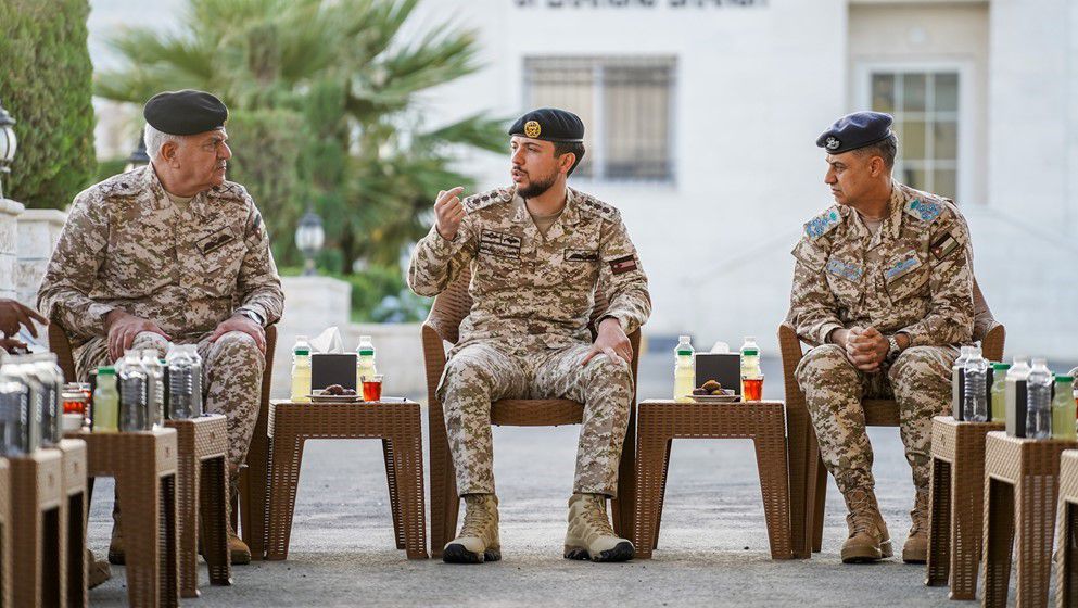 Crown Prince meets Gaza aid airdrop air force crews...