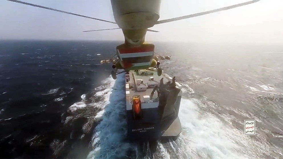 Houthis release video of 'Galaxy Leader' cargo ship seizure...