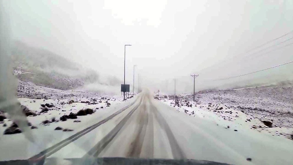 Snow falls in southern Jordan...