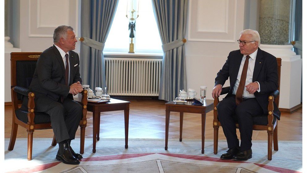 King meets German president in Berlin...