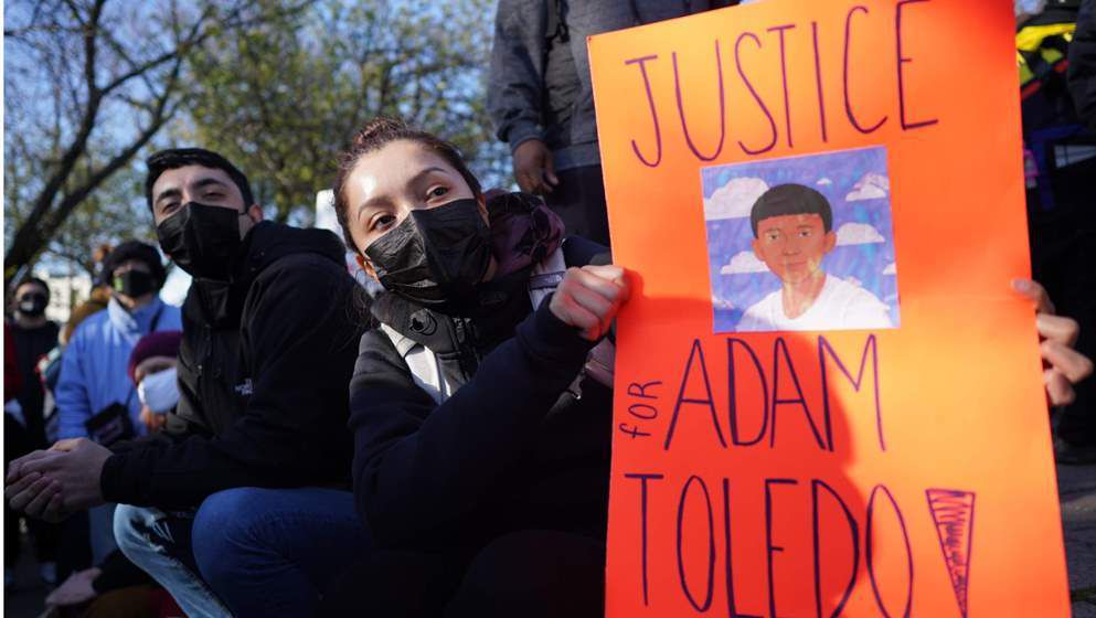 Hundreds protest Chicago police shooting of Adam Toledo...