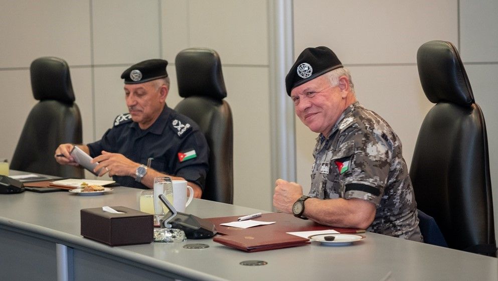 King visits Civil Defence Department...